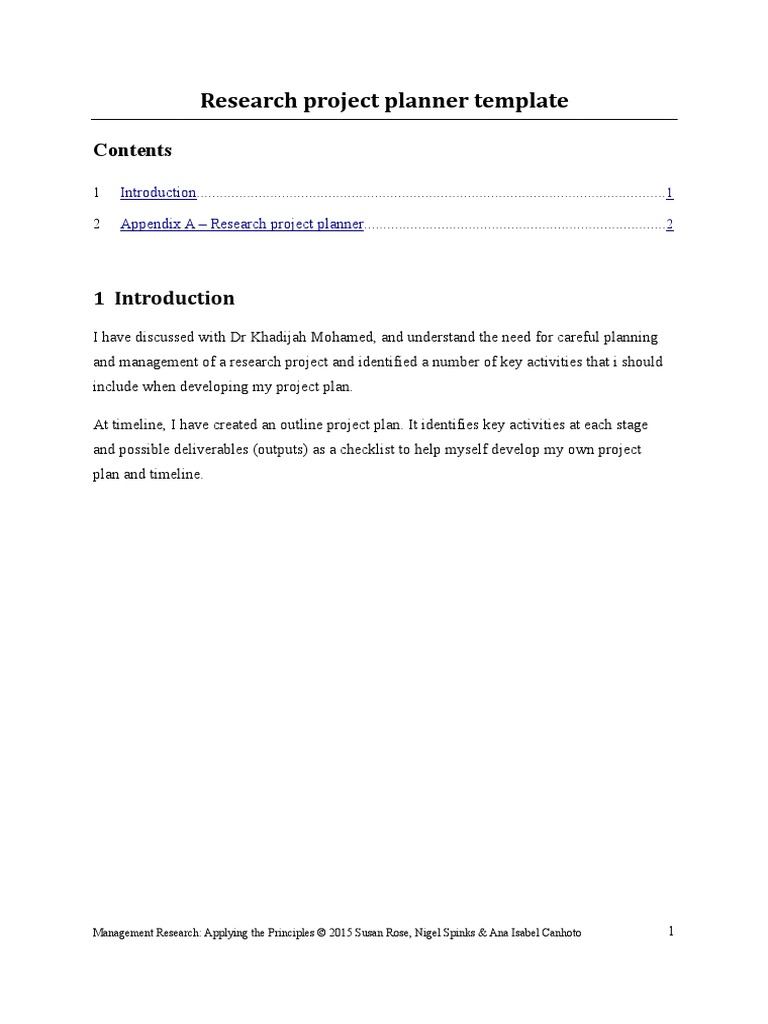 Appendix A - Research Project Planner | PDF | Data Analysis | Data