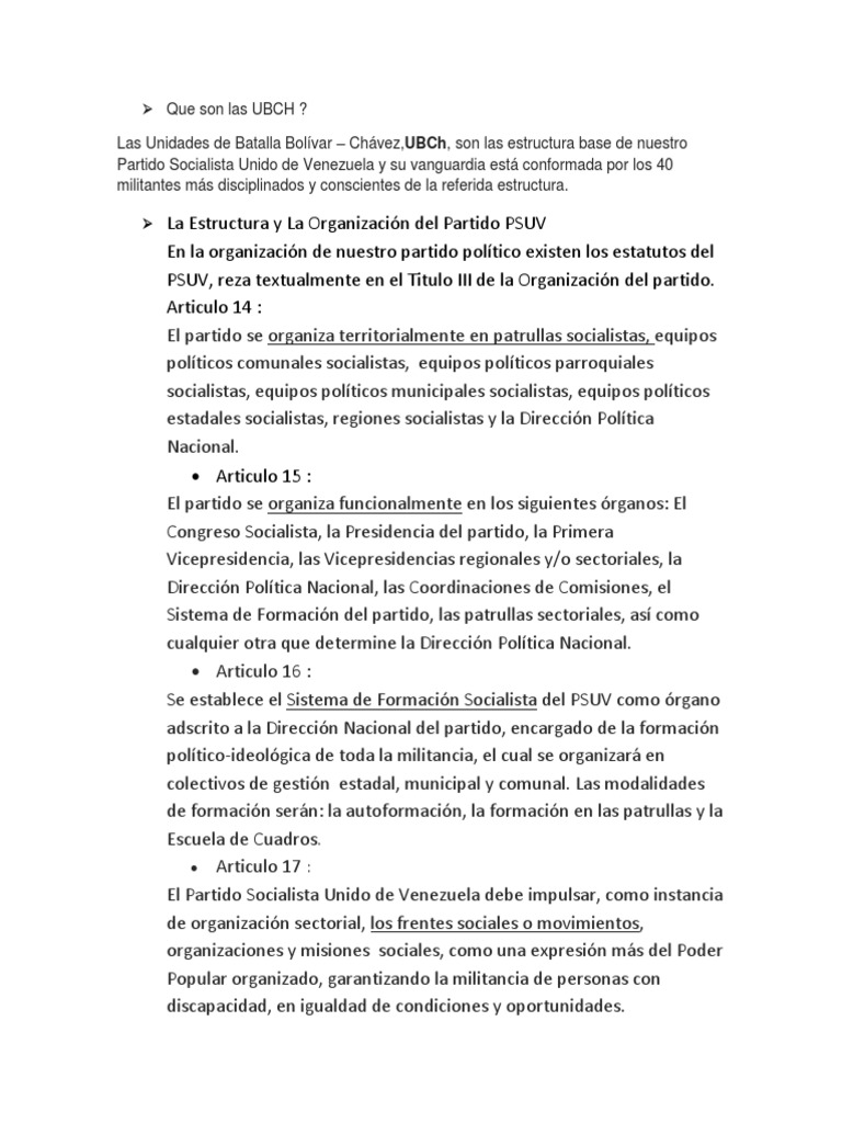 Que Son Las UBCH | PDF | Gobierno | Esfera pública