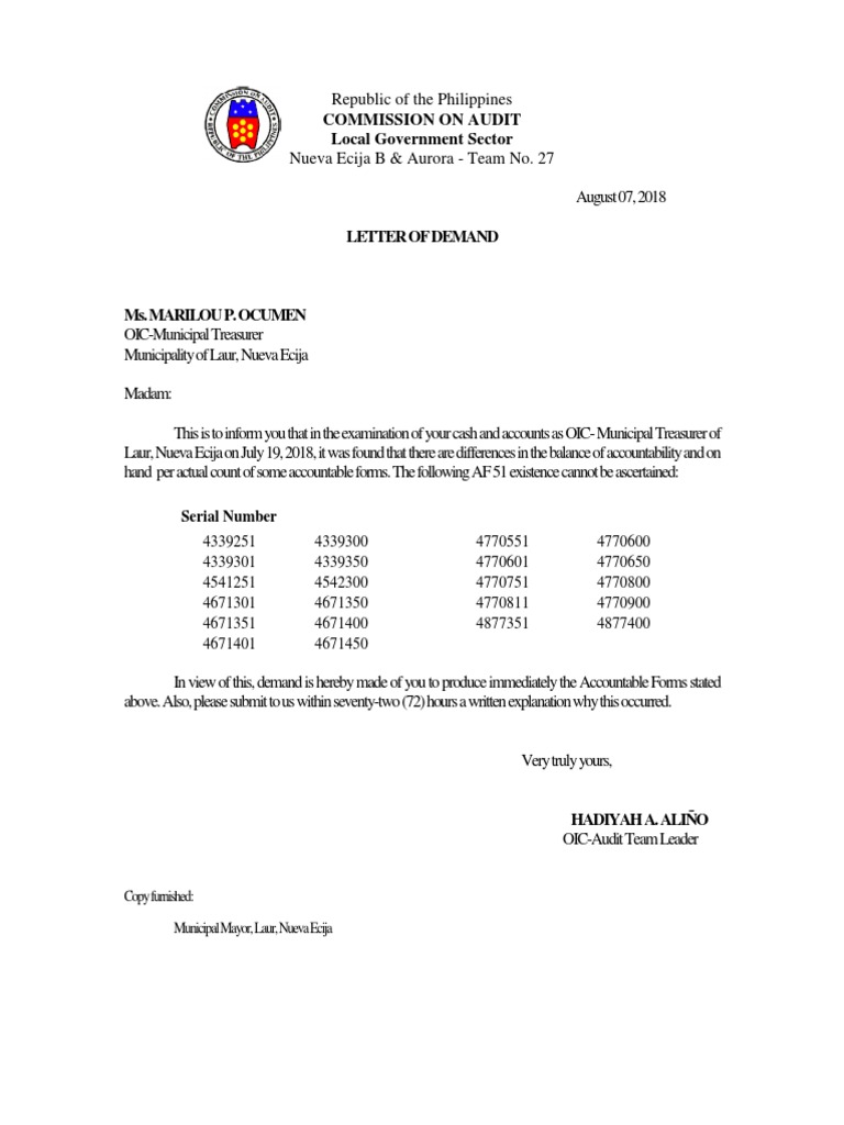 Annex L-Letter of Demand | PDF