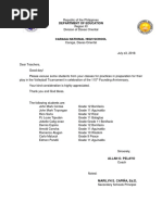 Letter For Culminating Activity | PDF