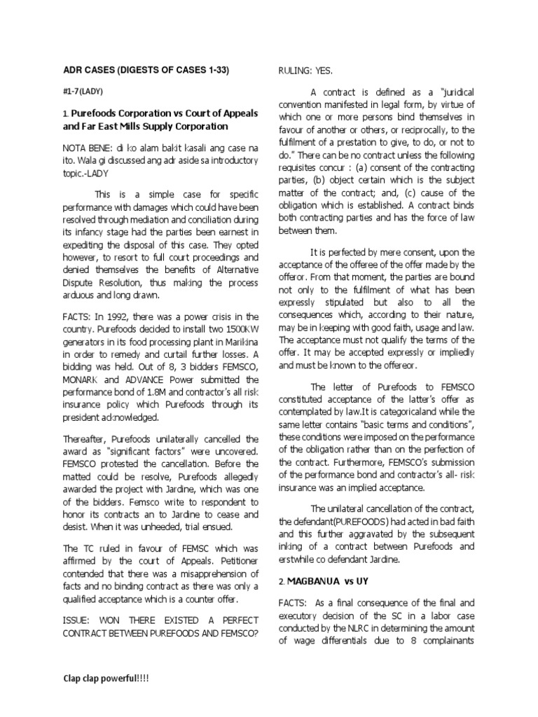 Adr Digest | PDF | Arbitration | Judgment (Law)