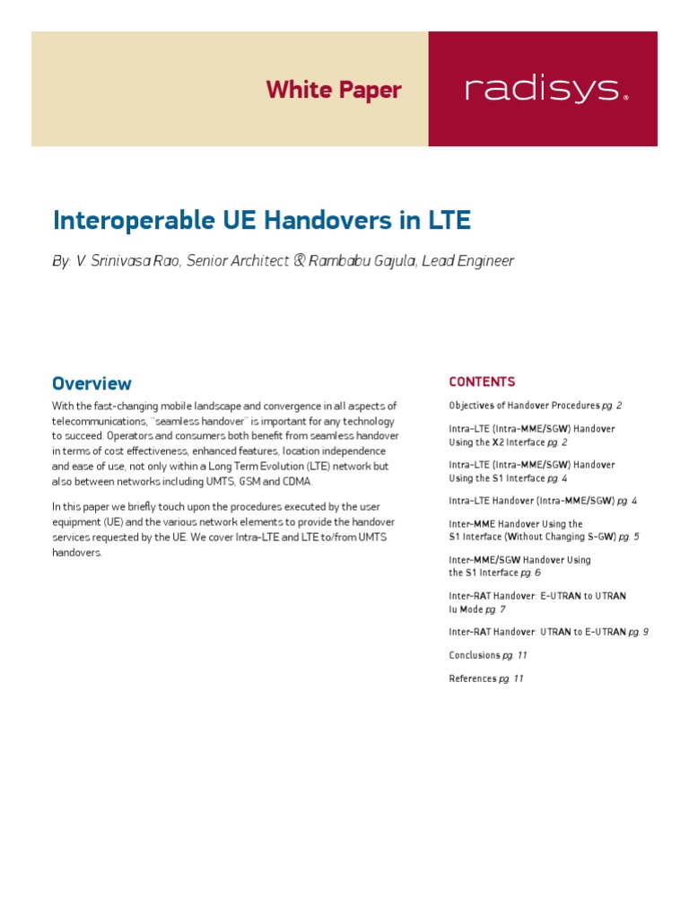 LTE Handover Call Flow | PDF | Lte (Telecommunication ...