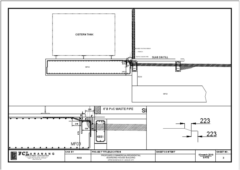 Cistern Tank Footing and Rebar Details | PDF | Nature
