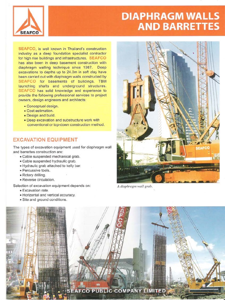 Diaphragm Walls and Barrettes | PDF