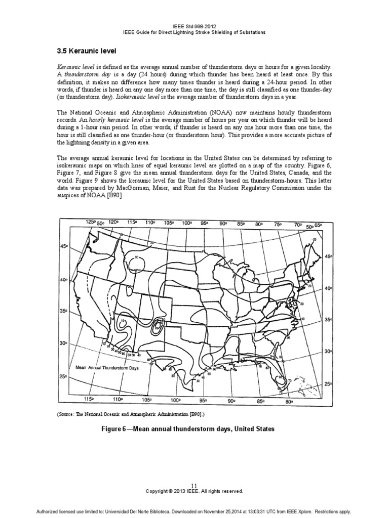 IEEE-Std-998-2012-Thunderstrom Per Year | PDF