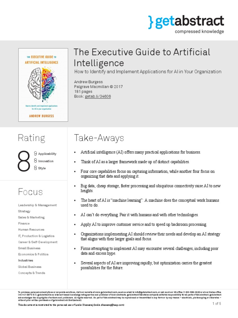 The Executive Guide To Artificial Intelligence Burgess En 34606 Pdf