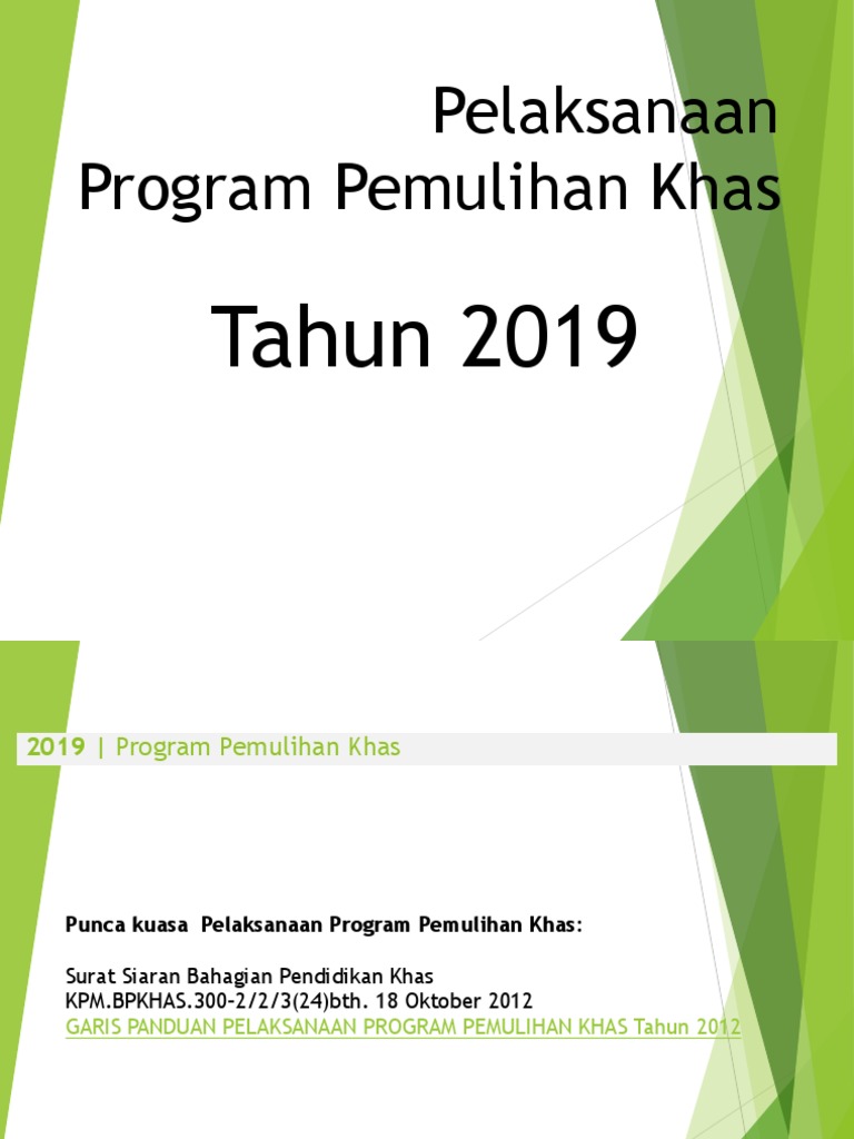 Pelaksanaan Pemulihan Khas 2019 | PDF