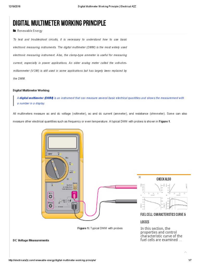 Digital Multimeter Working Principle - Electrical A2Z | PDF ...
