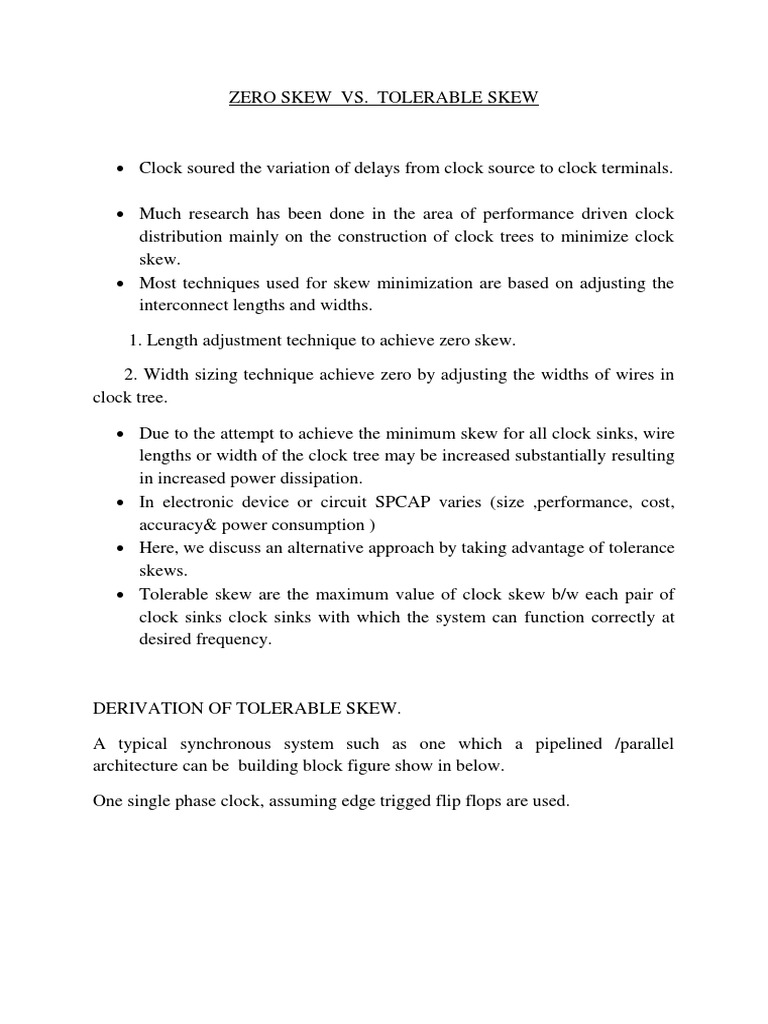 Zero Skew Vs Tolerable Skew | PDF | Telecommunications Engineering ...