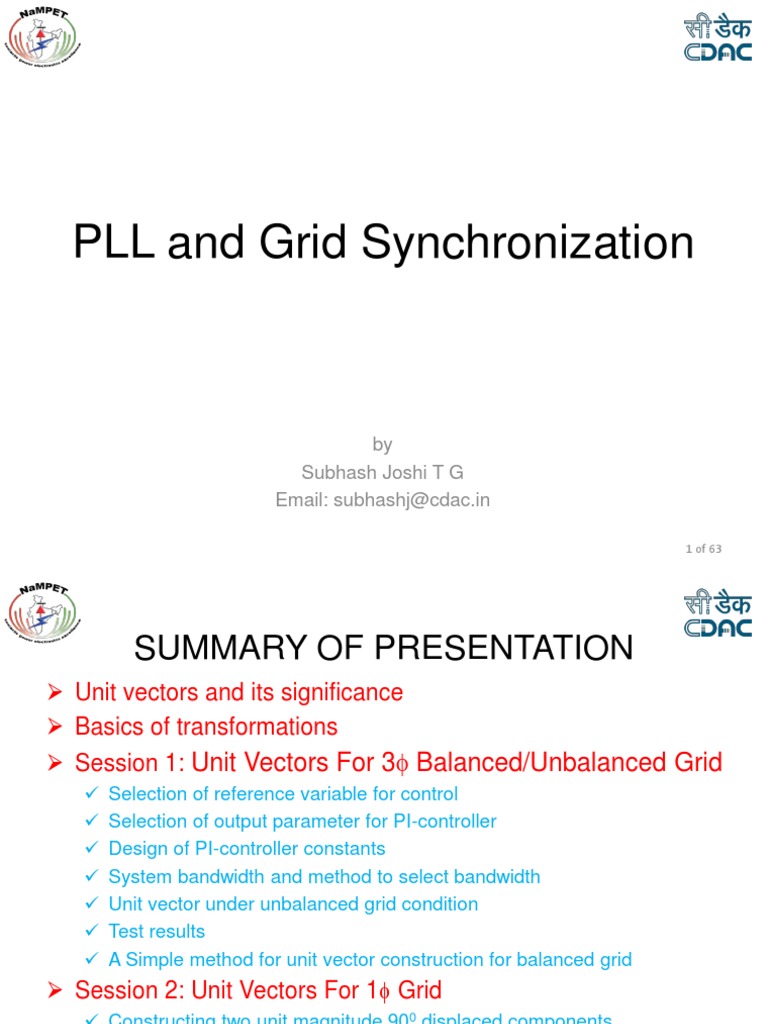 PLL and Grid Synchronization PDF | PDF | Bandwidth (Signal Processing ...