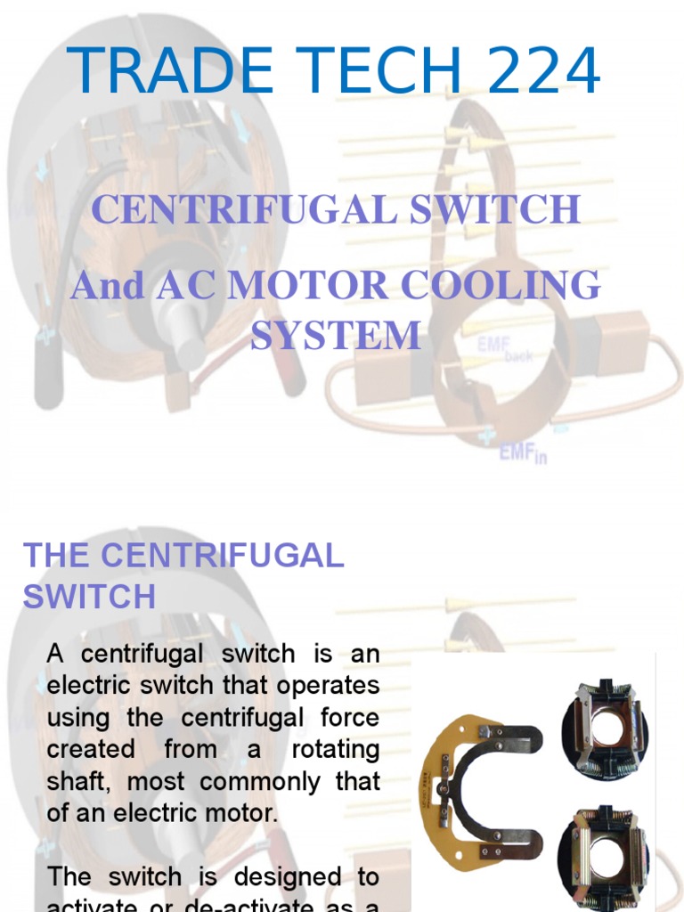 Centrifugal Switch and Cooling System | PDF | Switch | Electric Motor