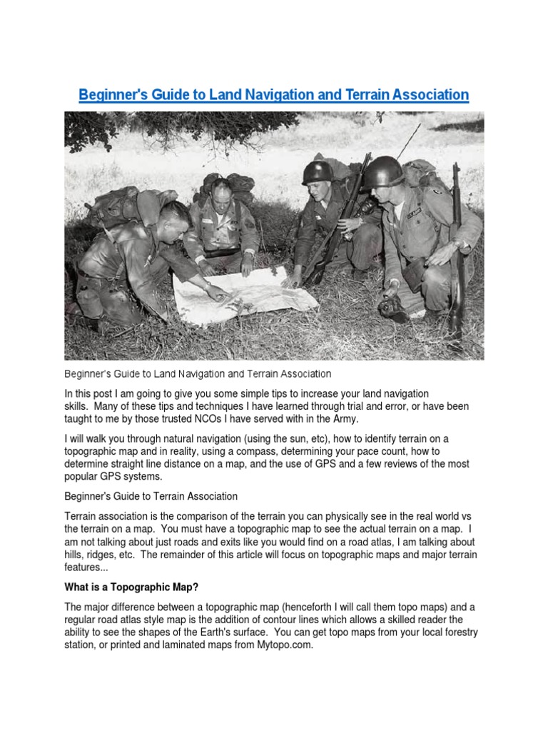 Beginner's Guide To Land Navigation and Terrain Association | PDF ...