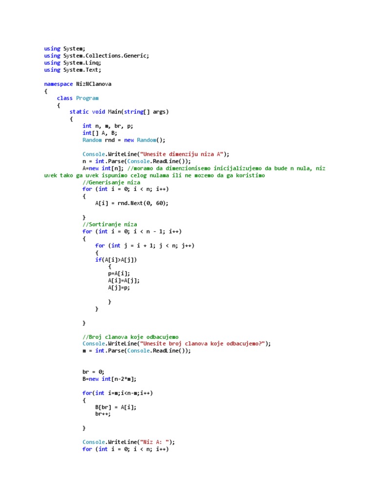 Program: Using Using Using Using Namespace Class Static Void String Int Int New | PDF