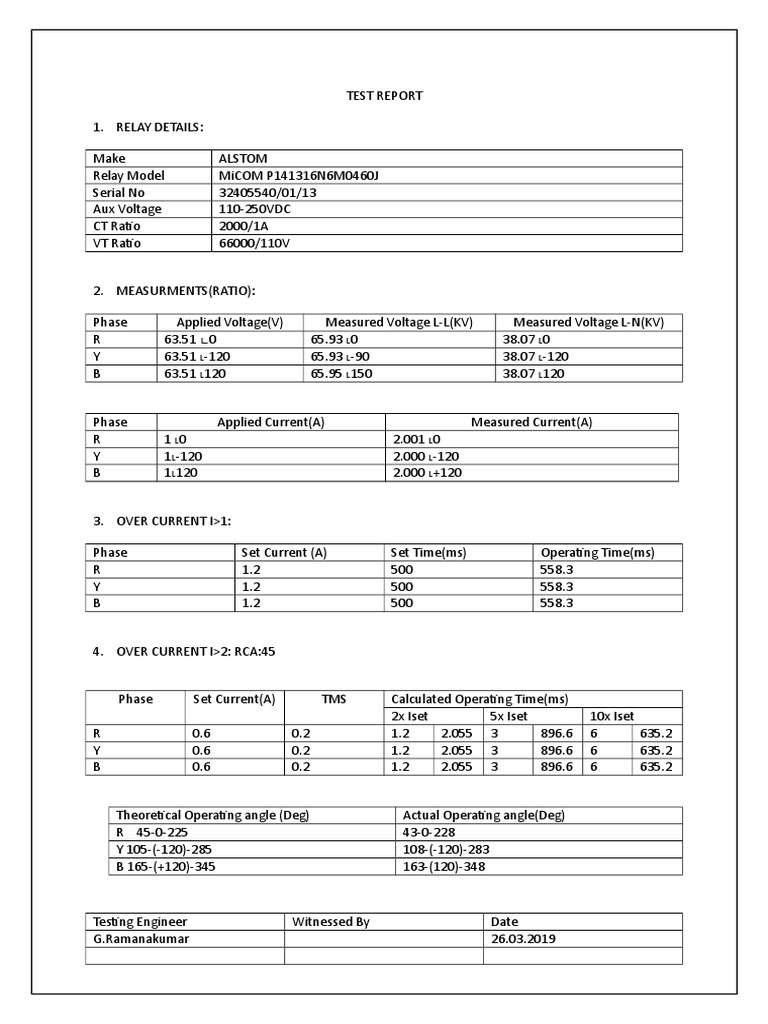 Test Report | PDF | Force | Electrical Engineering