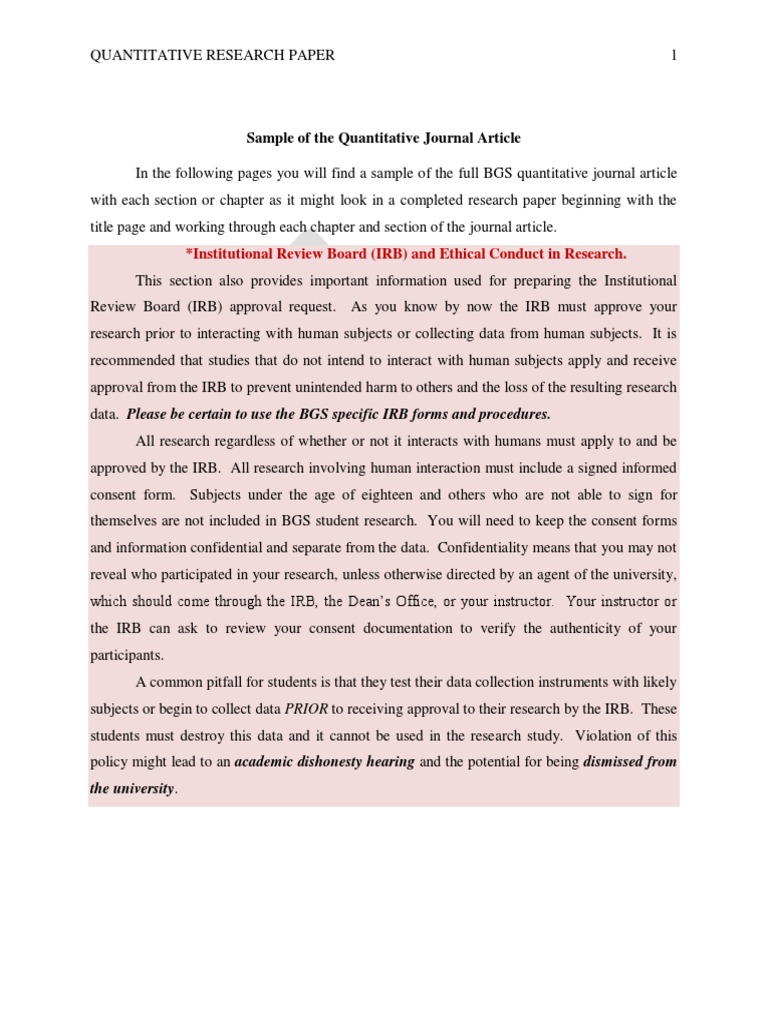 Outline For Quantitative Research Paper | Download Free PDF ...