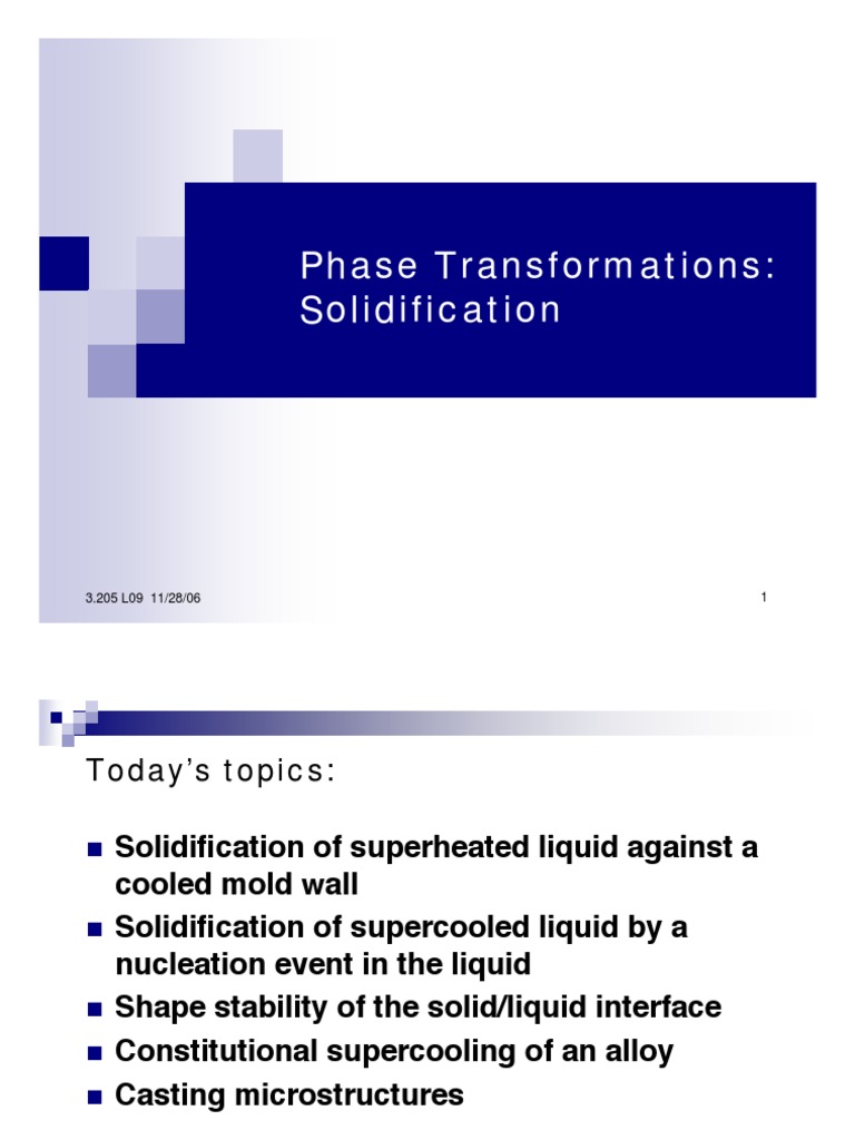 Phase Transformations: Solidification | PDF | Freezing | Liquids