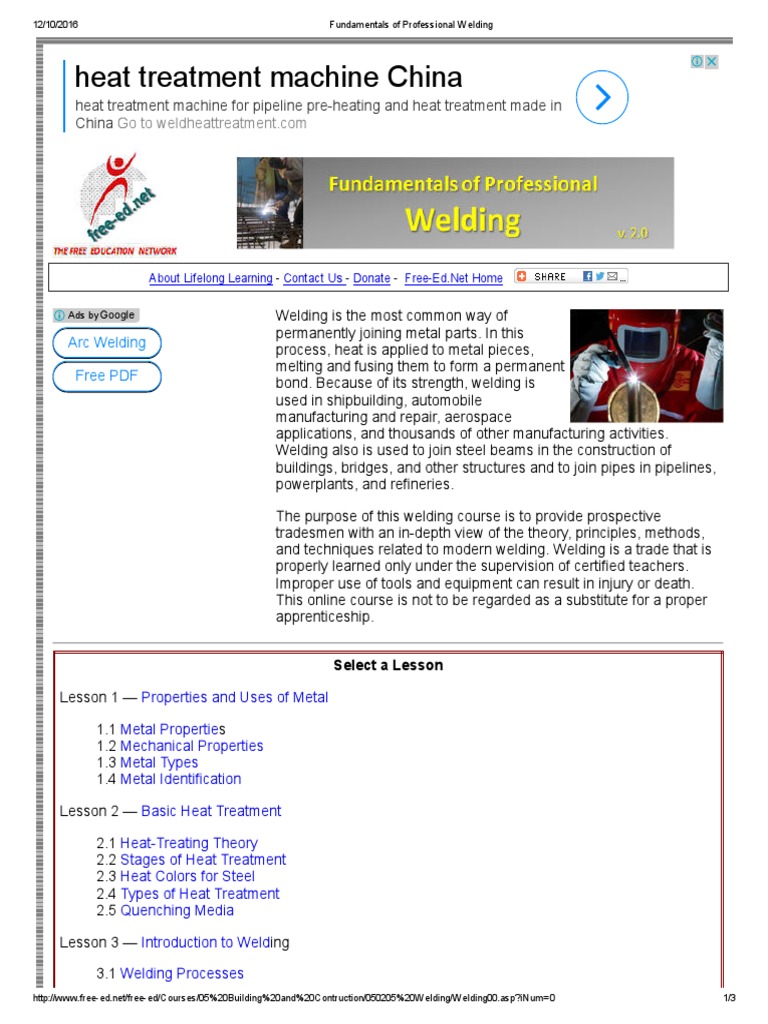 Fundamentals Of Professional Welding Pdf Welding Construction