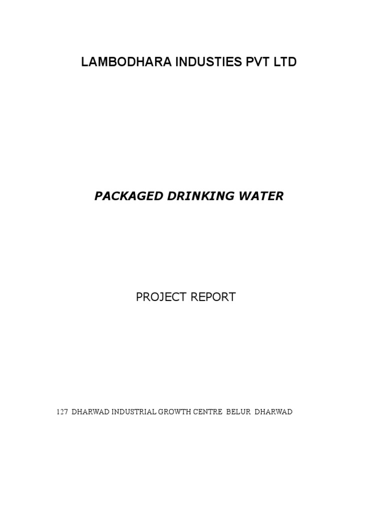 Lambodhara - Project Report - Dic | PDF | Drinking Water | Water