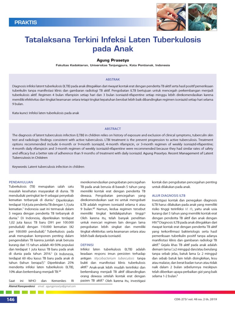 Tatalaksana Terkini Infeksi Laten Tuberkulosis Pada Anak | PDF