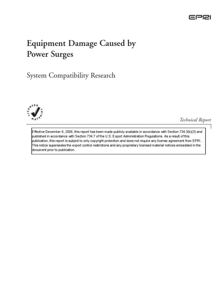 Equipment Damage Caused by Power Surges: System Compatibility Research ...