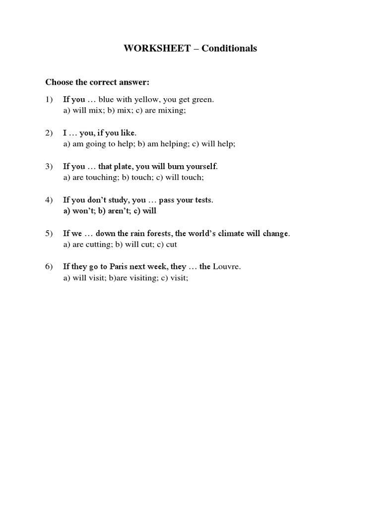 Worksheet 2 - Conditionals | PDF | Language Arts & Discipline | Art