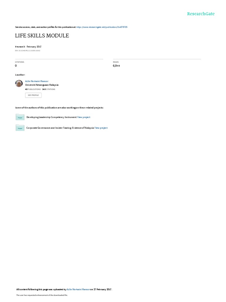 2lifeskillsBI Activities | PDF | Life Skills | Social Skills