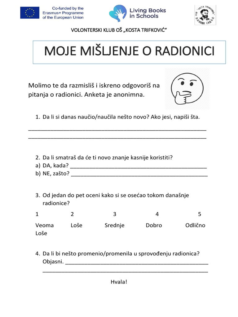 Evaluacija Radionice 2 | PDF
