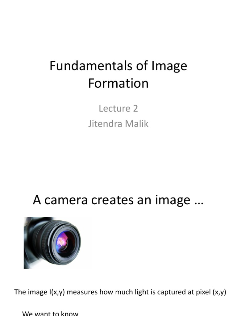 Fundamentals of Image Formation | PDF | Perspective (Graphical ...