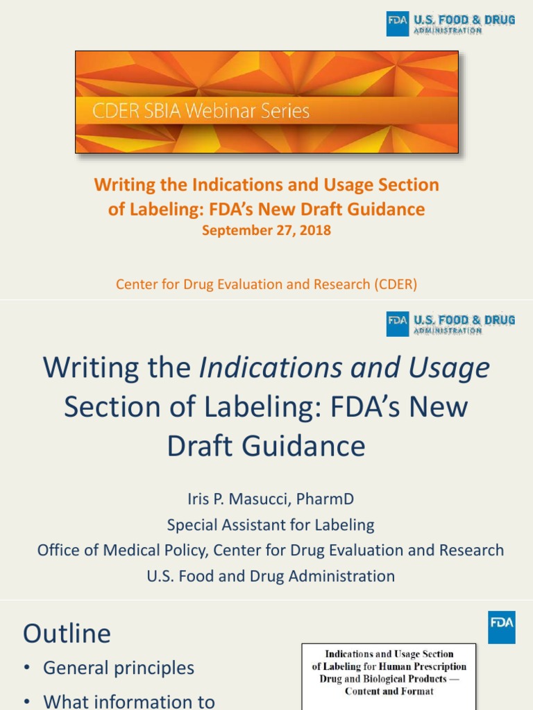 Usage Label Webinar Sept 2018 | PDF | Food And Drug Administration ...