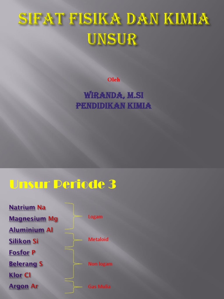 Sifat Fisika Dan Kimia Unsur Periode 3 | PDF