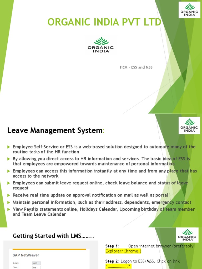 SAP ESS - Leave Management System | PDF | Login | Password