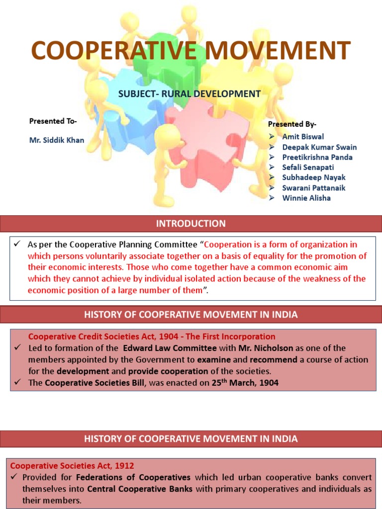 Cooperative Movement: Subject-Rural Development | PDF | Cooperative ...
