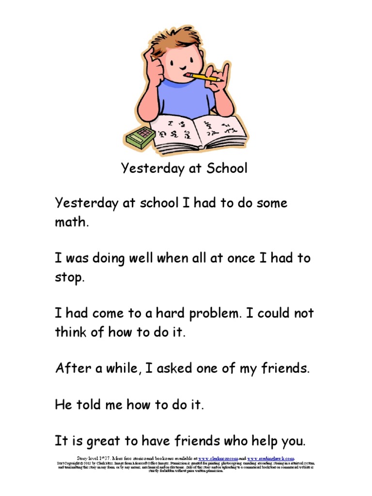 Yesterday at School - 1st 37 | PDF