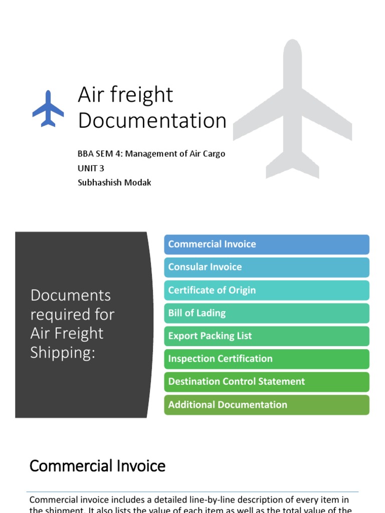 Air Freight Documentation | PDF | Cargo | Bill Of Lading