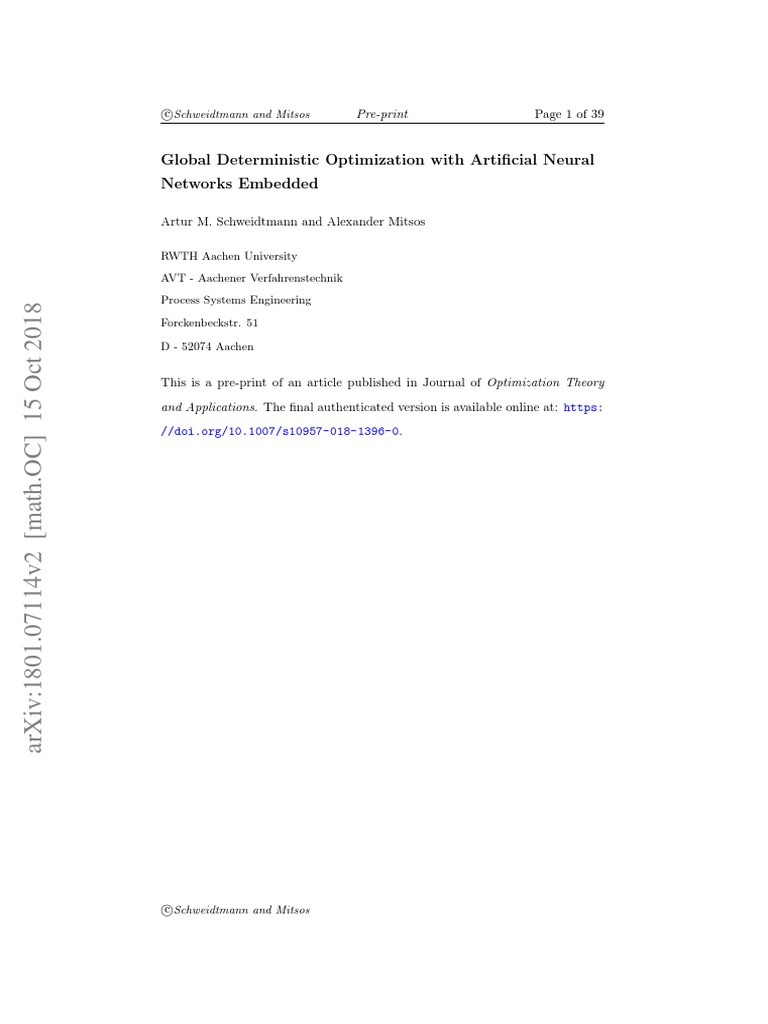 1801 07114 PDF | PDF | Mathematical Optimization | Artificial Neural Network