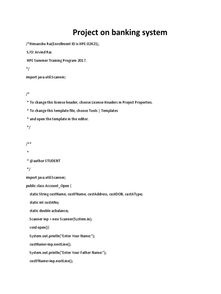 Banking Project | PDF | Computer Programming | Computing