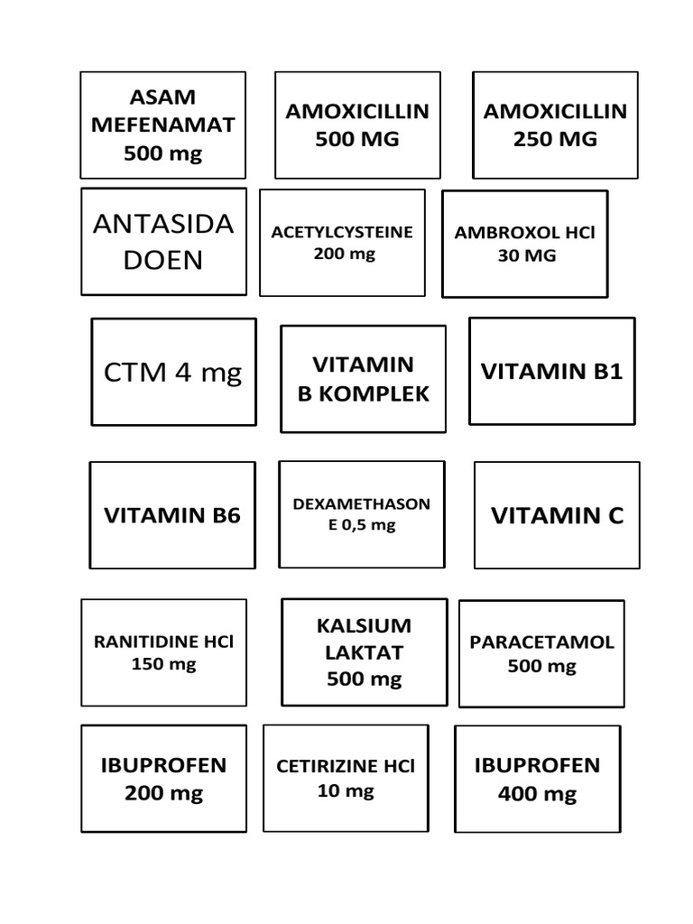 Label Nama Obat Di Rak Obat | PDF | Hydrogen Compounds | Drugs