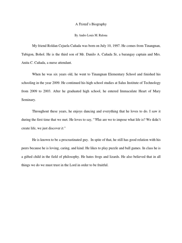 Biography (Expository Writing) | PDF | Wellness