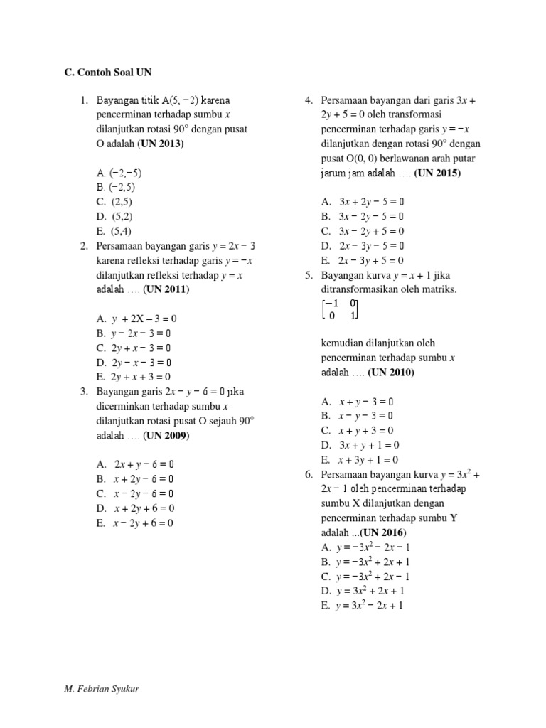 Contoh Soal UN | PDF