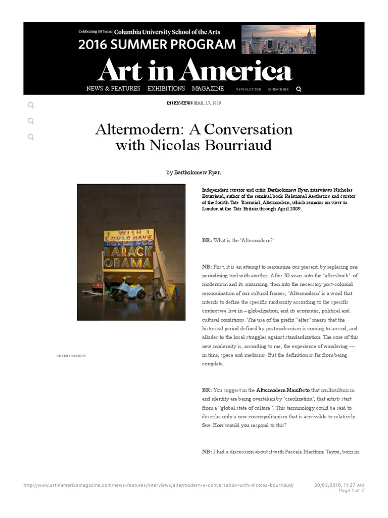 Altermodern Art in America | PDF | Aesthetics
