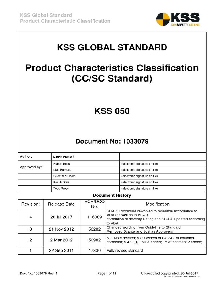 Special Characteristics Classification Guide | PDF | Business