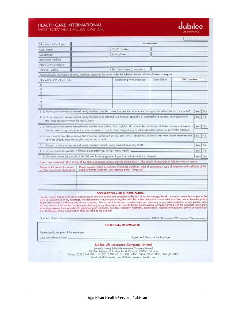 Health Insurance Form | PDF