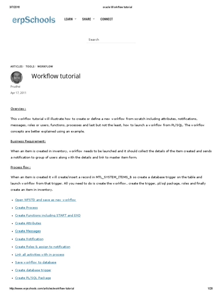 Oracle Workflow Tutorial Pdf Pl Sql Oracle Database