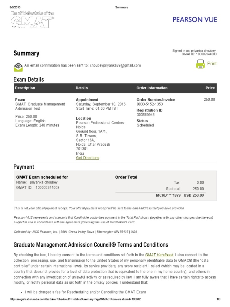 Exam Details: Print | PDF | Graduate Management Admission Test ...