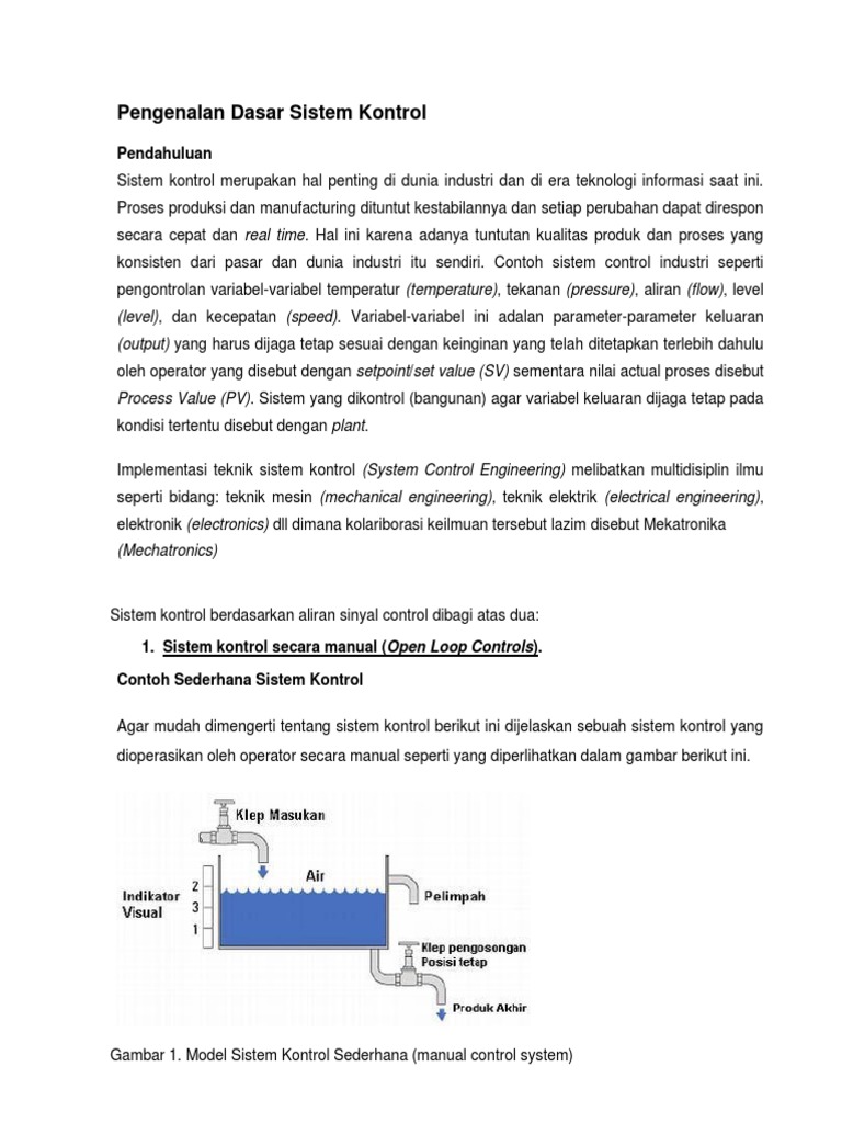 Pengertian Dasar Sistem Kontrol | PDF
