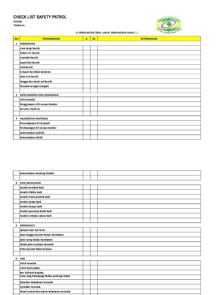 CHECK LIST Gedung | PDF