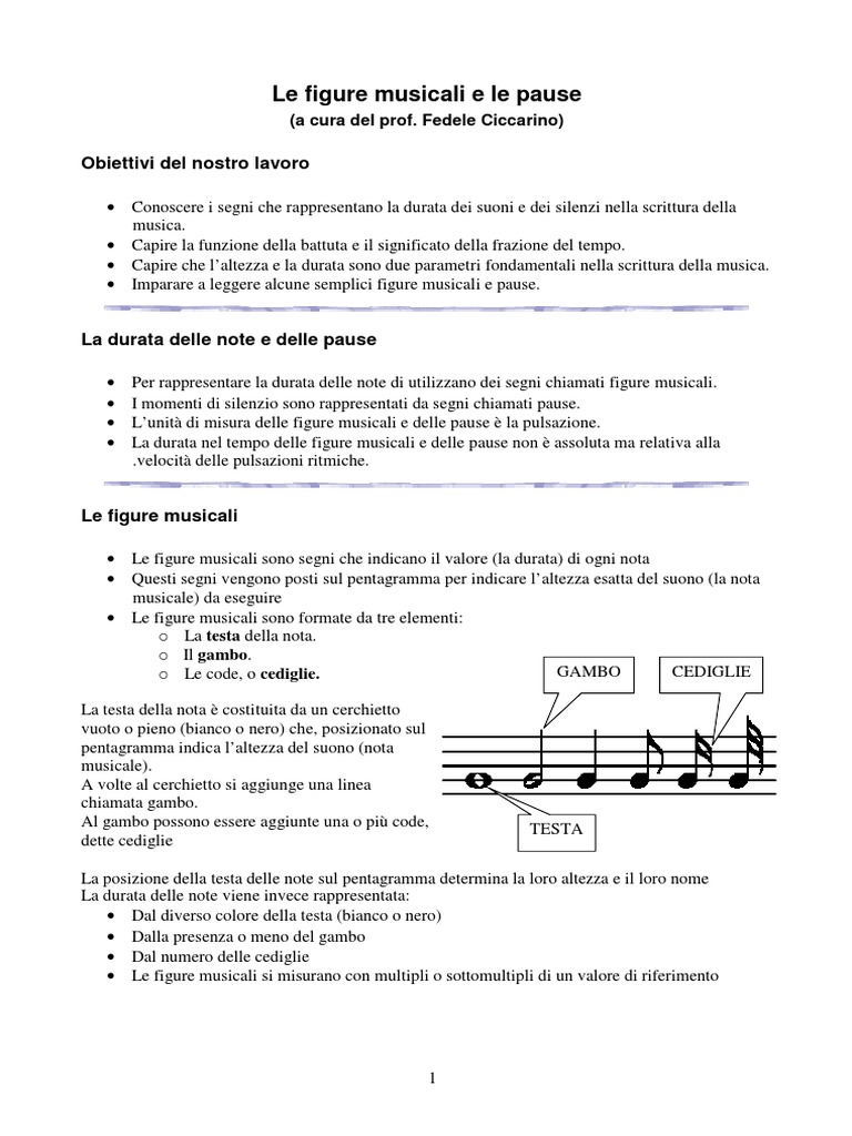 Le Figure Musicali e Le Pause | PDF