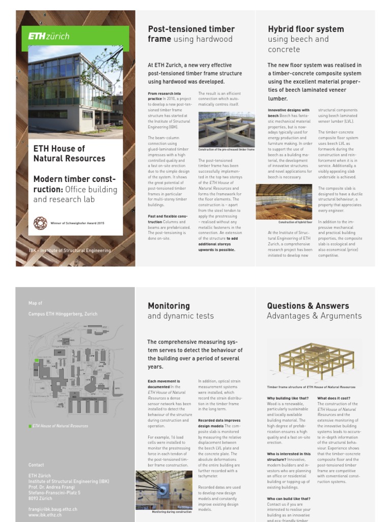 Using Beech and Concrete: Post-Tensioned Timber Frame Using Hardwood ...