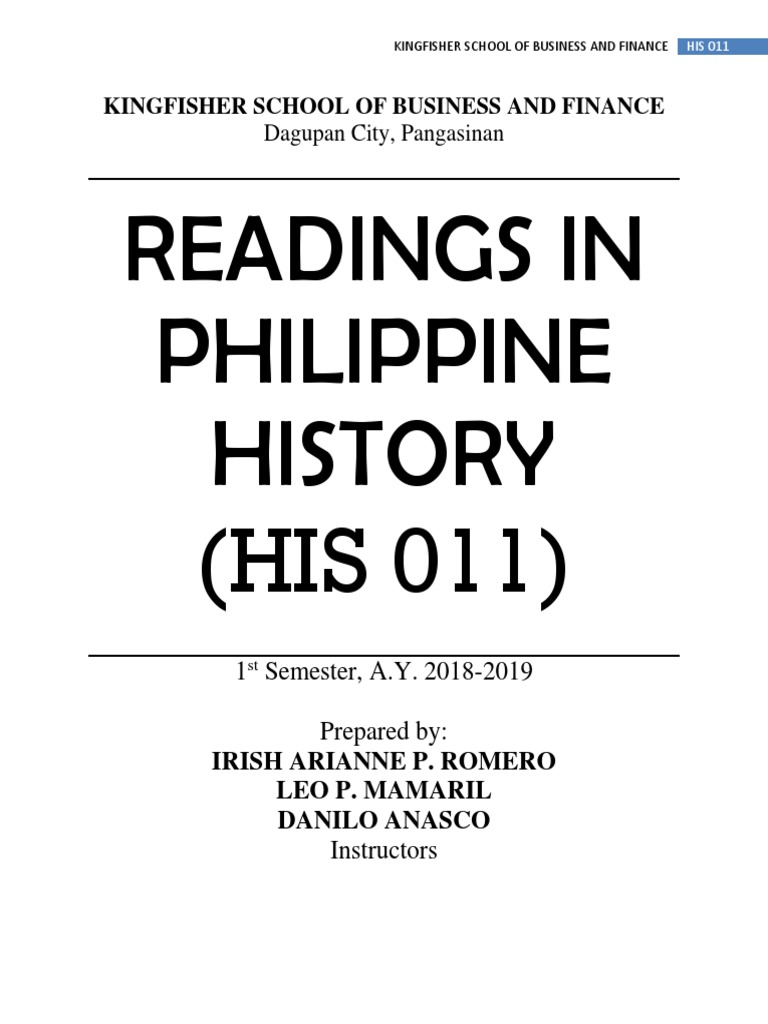 Readings in Philippine History Portfolio | PDF | Primary Sources ...
