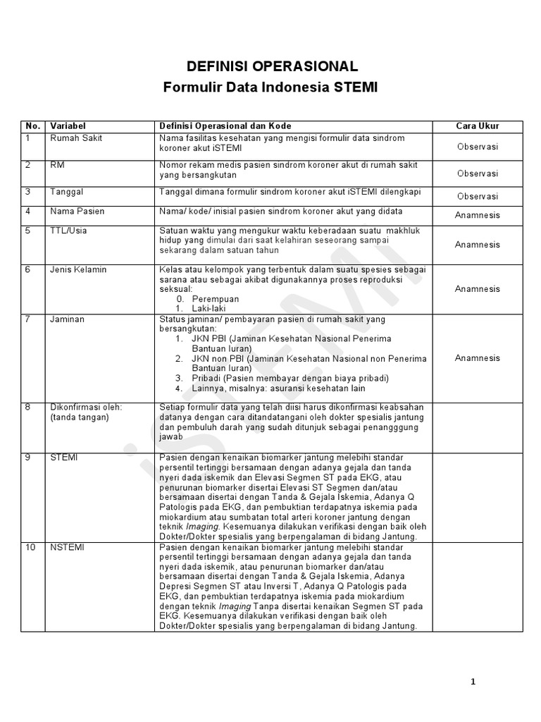 Definisi Operasional Data Form SKA Pokja ACC | PDF